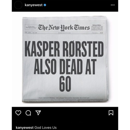 Kanye Wests Posts Altered Obituary for adidas CEO Kasper Rorsted | Nice ...